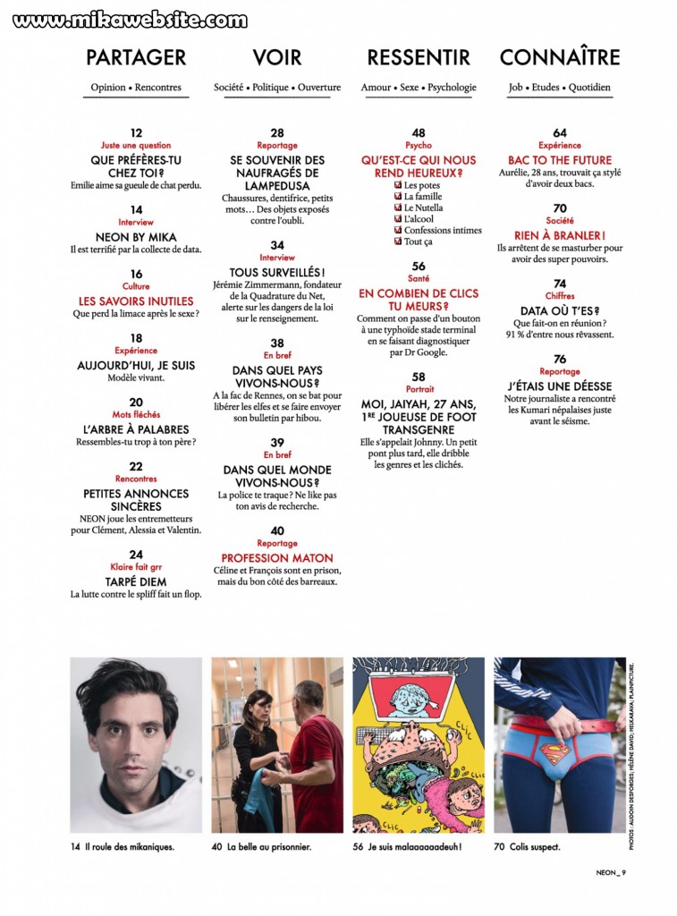 Mika en interview dans le magazine "NEON" - MikaWebsite[.Com!] - Le 1er ...